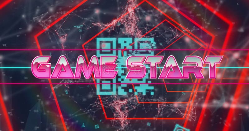 Animation of Game Start Text Banner Over Hexagonal Tunnel in Seamless ...