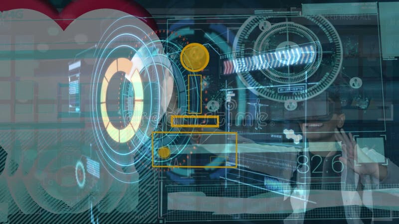 Animation of Gamepad Icon Over Data Processing Stock Video - Video of ...