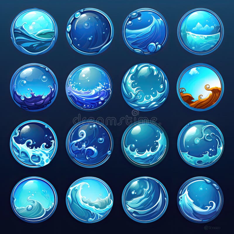 Animation Games Blue Water Wave Ai Generated Stock Illustration ...