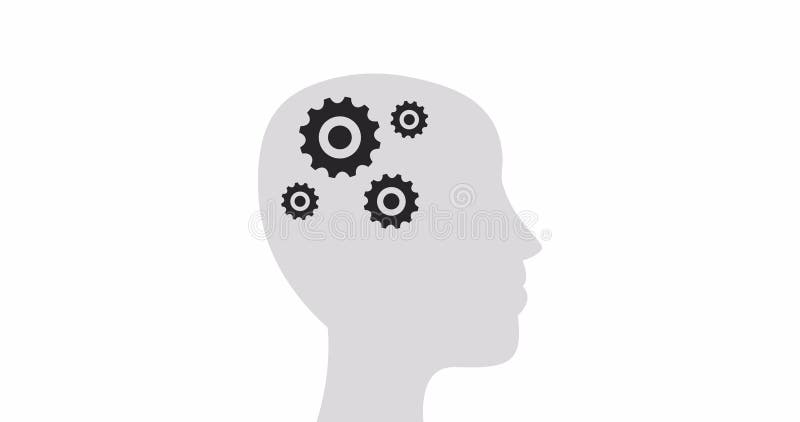Animation of Gears in the Human Head. Thinking Process. the Concept of ...