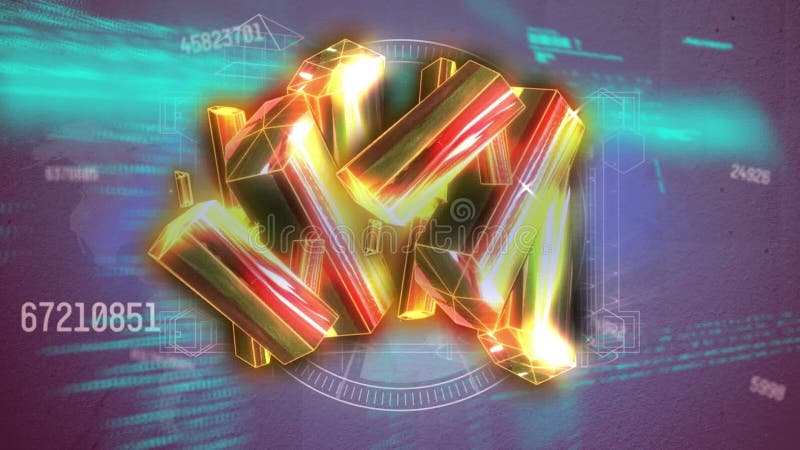 Animation of Geometric Pattern, Circles, Numbers, Buildings ...