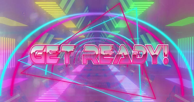 Animation of Get Ready Text Over Digital Tunnel Stock Video - Video of ...