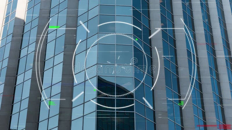 Animation of Glitch Effect and Scope Scanning Over Tall Building Stock ...