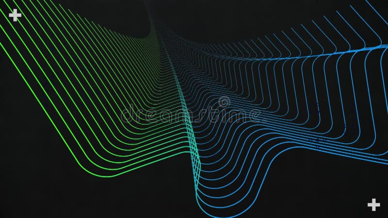 Animation of Glitch Technique on Wave Pattern Against Black Background ...