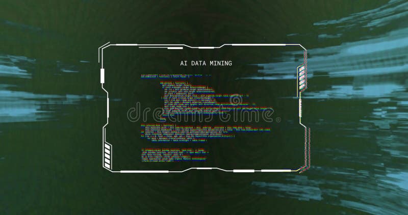 Animation of Glitching Interface Ai Data Mining and Blue Lights on Dark Background Stock Footage ...