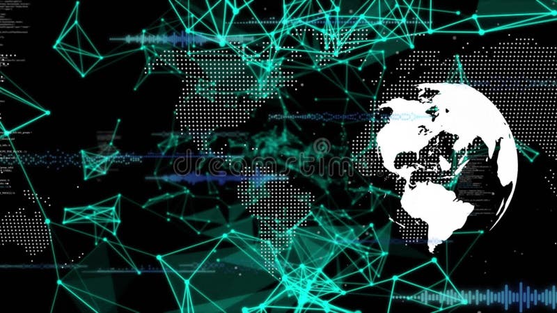 Animation of Globe Scope Scanning and Data Processing Stock Video - Video of digitally, global ...