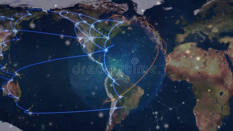 Animation of Globe and Spots Over World Map Stock Video - Video of ...
