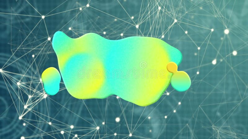 Animation of Glowing Blob and Network of Connections Over Grid Stock ...