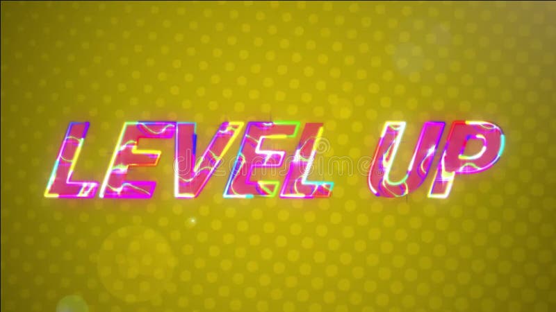 Animation of Glowing Level Up Text Over Pattern Background Stock Video ...