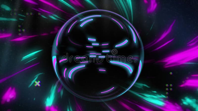 Animation of Glowing Light Trails of Data Transfer Moving in Fast ...