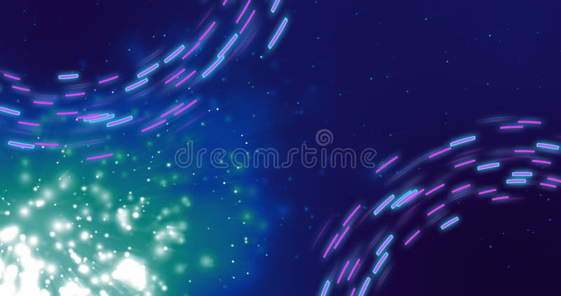 Animation of Glowing Light Trails of Data Transfer Moving in Fast ...