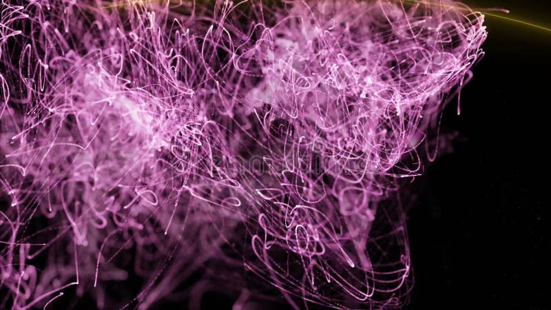 Animation of Glowing Pink Energy Wave Moving on Black Background Stock ...