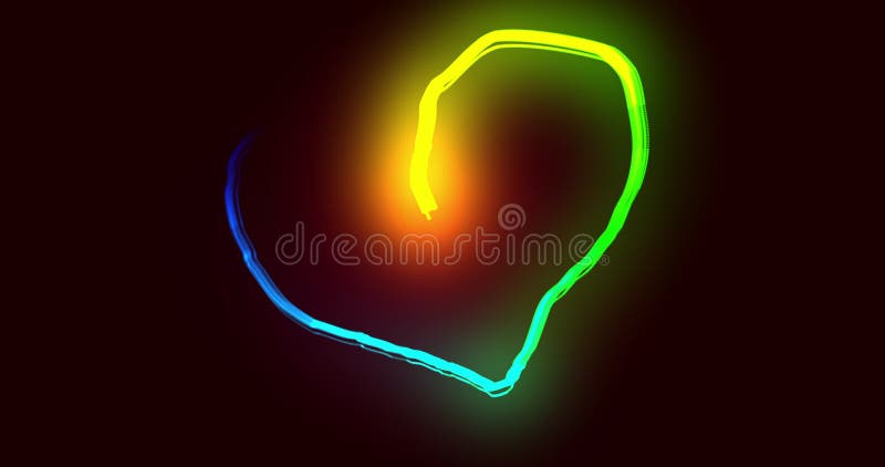 Heart Trails Forming a Heart Shape Against Black Background Stock ...
