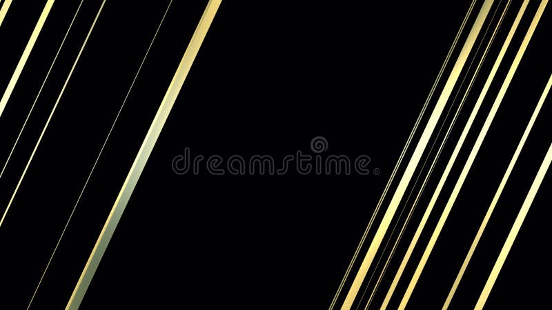 Animation Gold Lines Moving on Black Abstract Background Stock Footage ...