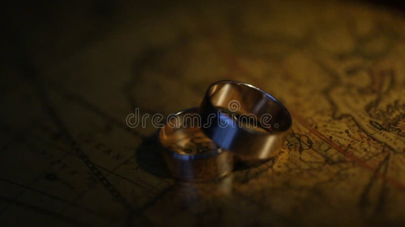 Animation of Golden Wedding Rings Stock Video - Video of matte ...