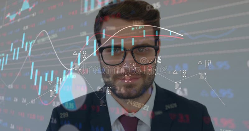 Animation of Graph, Changing Numbers, Loading Circle and Trading Board ...