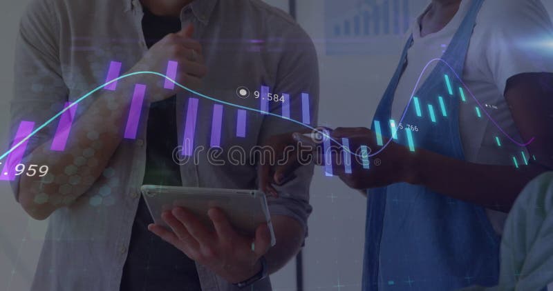 Animation of Graph with Changing Numbers Over Diverse Hands of ...