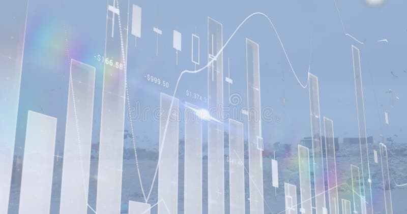 Animation of Graph and Data Over Timelapse with Trucks on Waste Dump ...