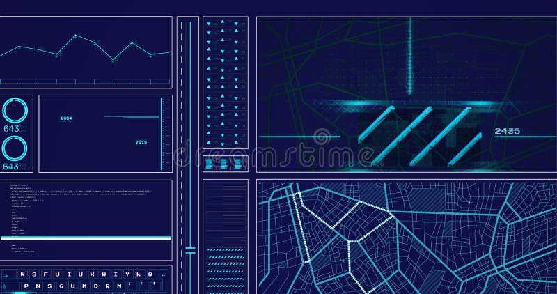 Animation of Graph, Loading Circles and Bars, Computer Language and Navigation Pattern Stock ...