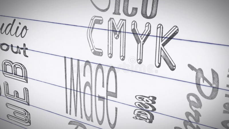 Graphic Design Words Background Loop with Matte Stock Video - Video of ...