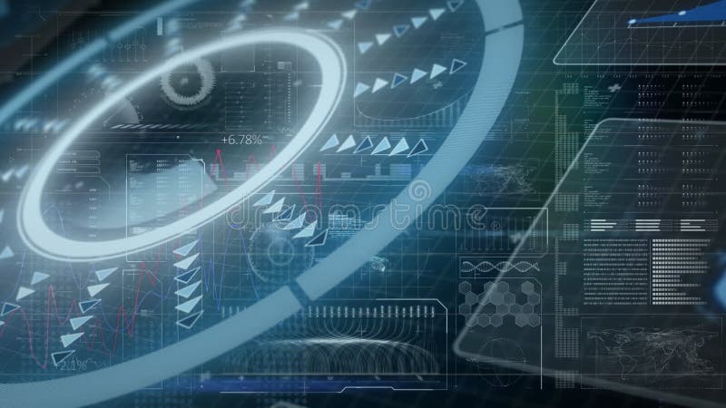 Animation of Graphical Infographic Interface Screens and Programming Data Moving in Loop Stock ...