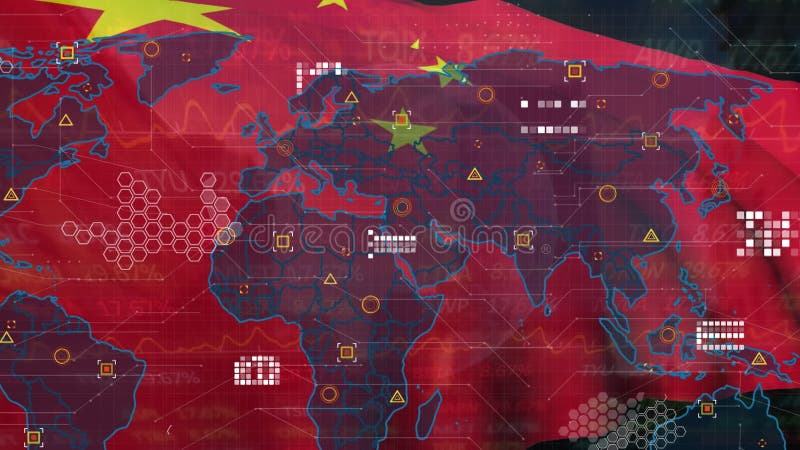 Animation of Graphical Moving Map with Hexagonal Shaped Against China ...