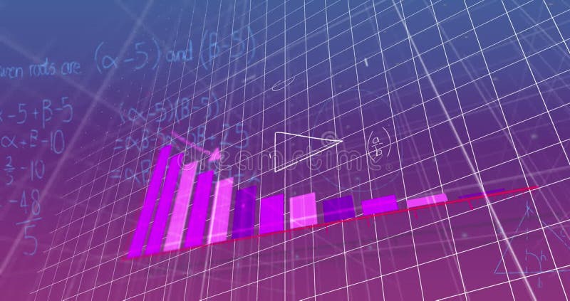 Animation of Graphs with Arrow Over Grid Pattern and Mathematical ...