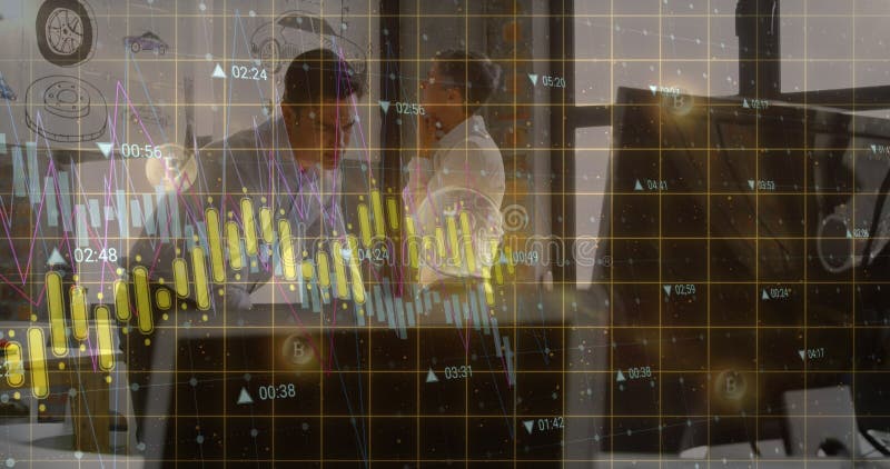 Animation of Graphs, Changing Numbers, Bitcoin Symbol, Diverse ...