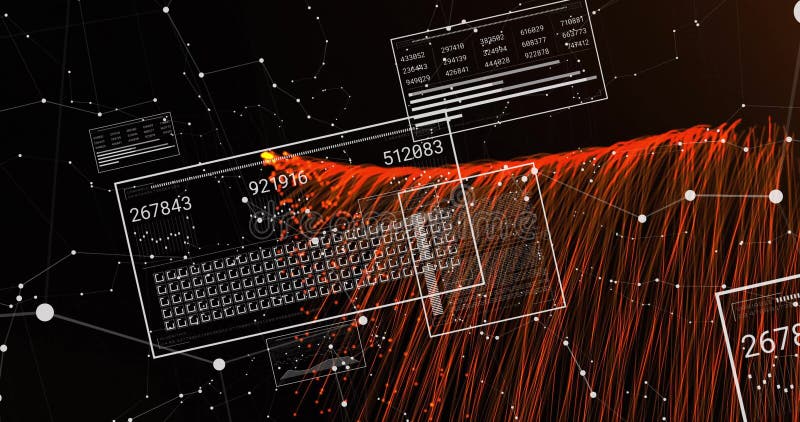 Animation of Graphs, Changing Numbers, Loading Squares Over Connected Dots and Abstract Pattern ...