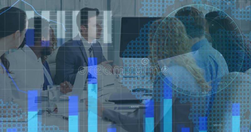 Animation of Graphs, Changing Numbers, Map, Radar Over Diverse ...