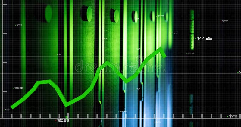 Animation of Graphs with Changing Numbers Over Data Server Racks in ...