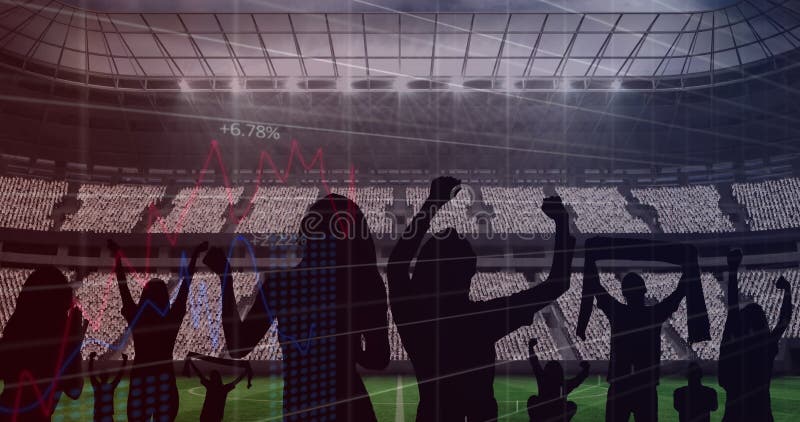 Animation of Graphs and Data Processing Over Cheering Fans at Sports ...