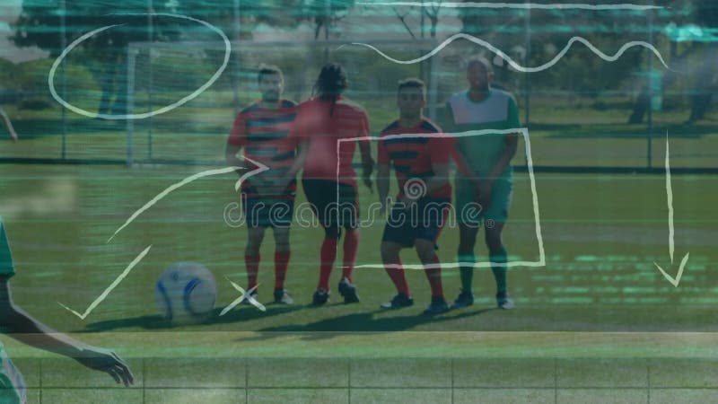 Animation of Graphs and Data Processing Over Fans at Sports Stadium ...