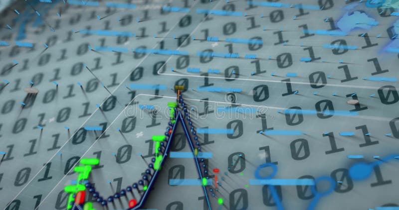 Animation Of Graphs Globe And Binary Codes Against White Background Stock Footage Video Of