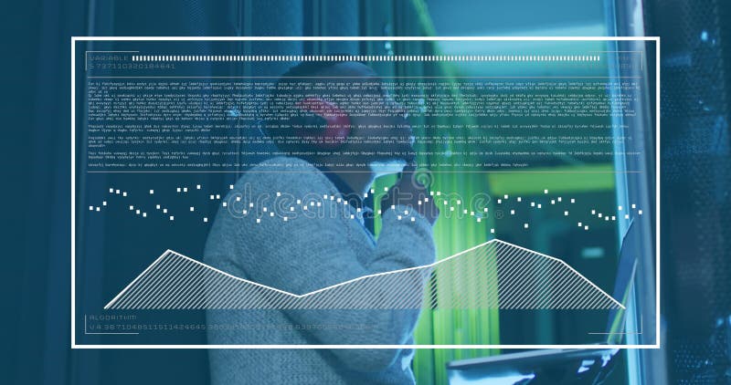 Animation of Graphs, Loading Bar, African American Engineer Wearing ...