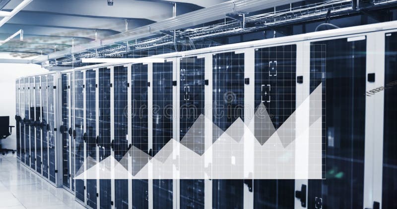 Animation of Graphs and Loading Bar Over Data Server Racks in Server Room Stock Footage - Video ...
