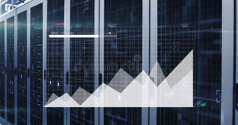 Animation of Graphs with Loading Bars and Changing Numbers Against Server Room Stock Video ...
