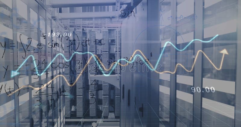 Animation of Graphs and Math Formulas Over Servers Stock Video - Video ...