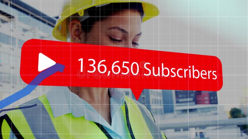 Animation of Graphs Over Numbers and Subscribers Text Over Biracial ...