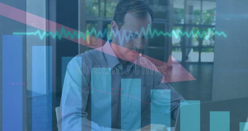 Animation of Graphs Representing Loss and Caucasian Businessman ...