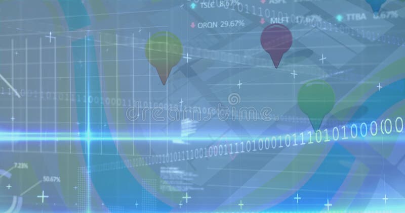 Animation of Graphs Rolling with Data and Information Over a Map with ...
