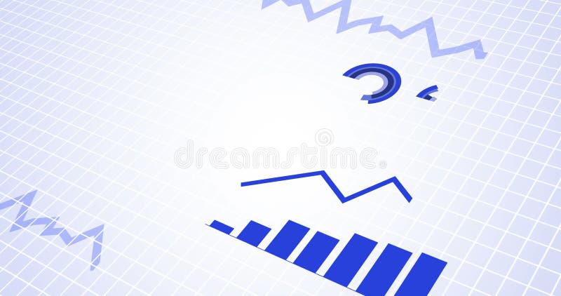 Animation of Graphs, Statistics and Financial Data Processing Stock ...