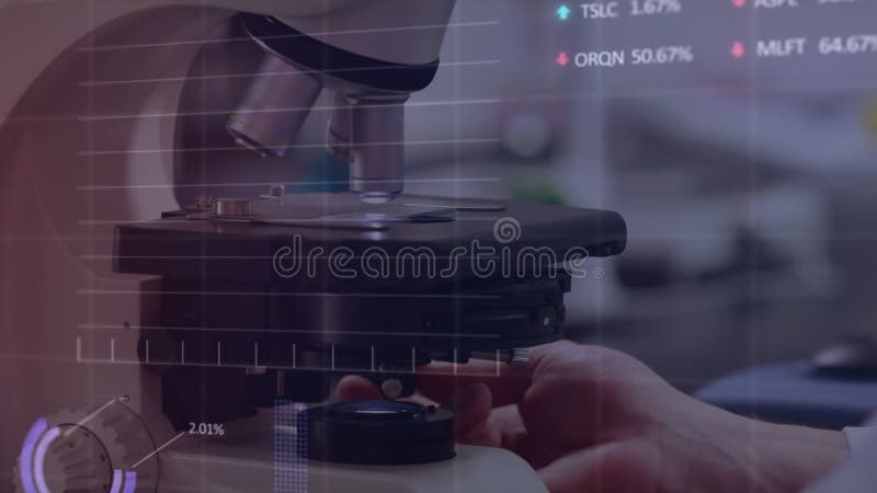 Animation of Graphs, Trading Boards Over Cropped Hand of Caucasian ...