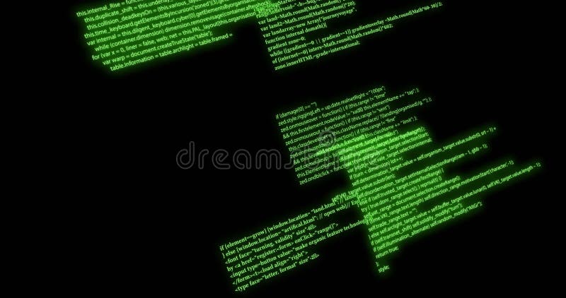 Animation of Green Data Processing on Black Background Stock Footage ...