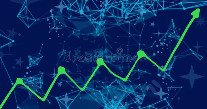 Animation of Green Graph and Stars and Communication Networks on Blue ...