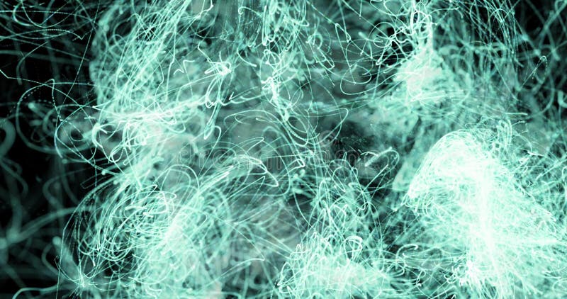 Animation of Green Light Trails Floating on Black Background Stock ...