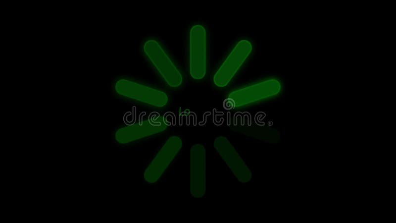 Animation Green Loading Circle on Black Background. Stock Footage ...