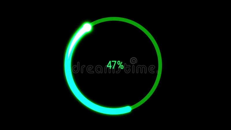 Animation Green Loading Circle on Black Background. Stock Video - Video ...
