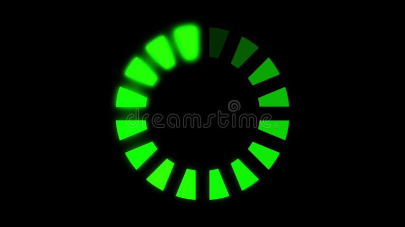 Animation Green Loading Circle on Black Background. Stock Video - Video ...