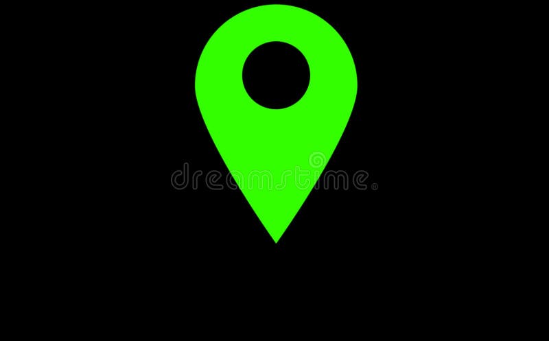 Animation of Green Map Pointer Pin Mark Bouncing on the Black Screen ...